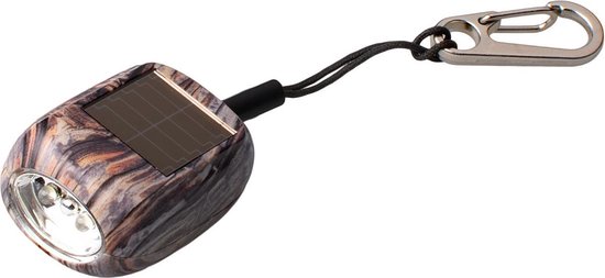 Rubytec Mini-zaklamp Kao Clip Led Solar 4,6 Cm Abs Houtmotief | bol.com