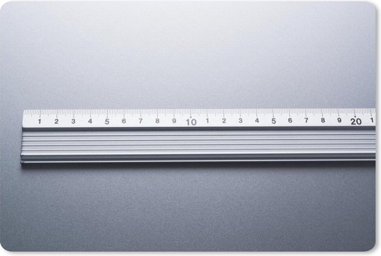 Muismat Liniaal - Metalen liniaal op grijze achtergrond muismat rubber ...