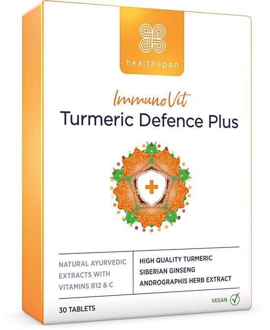 Healthspan ImmunoVit Turmeric Defence Plus - Multivitaminen - 30 ...