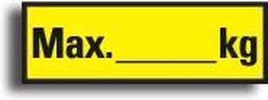 Sticker 'maximaal .... kilo', 150 x 50 mm | bol