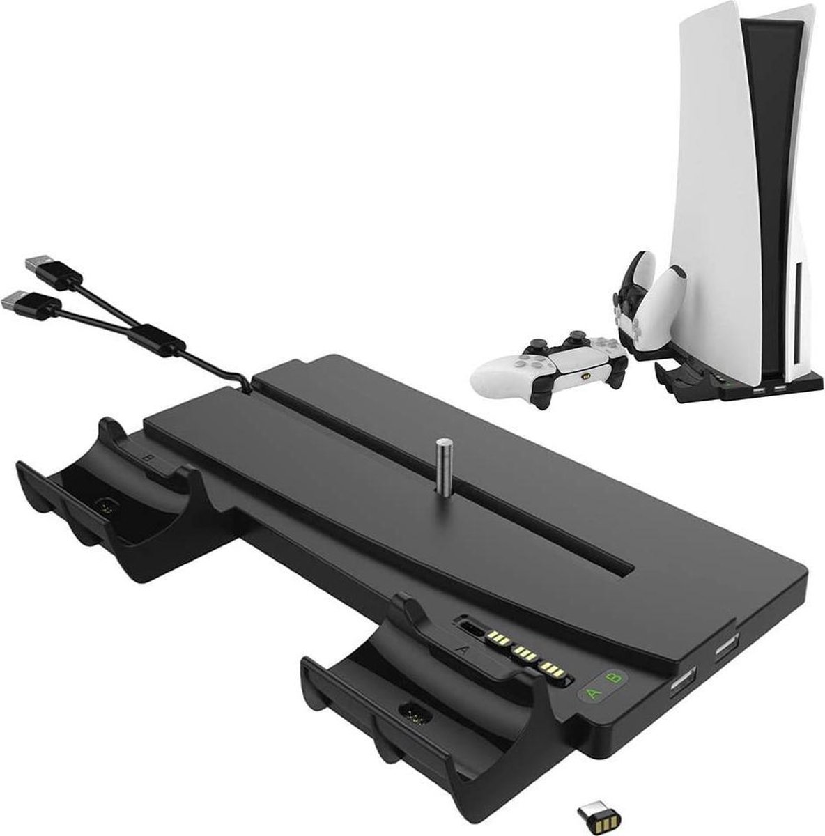 Lovnix PS5 Dock 3 Lader - 4-in-1 Verticale Stand voor Playstation 5 ...