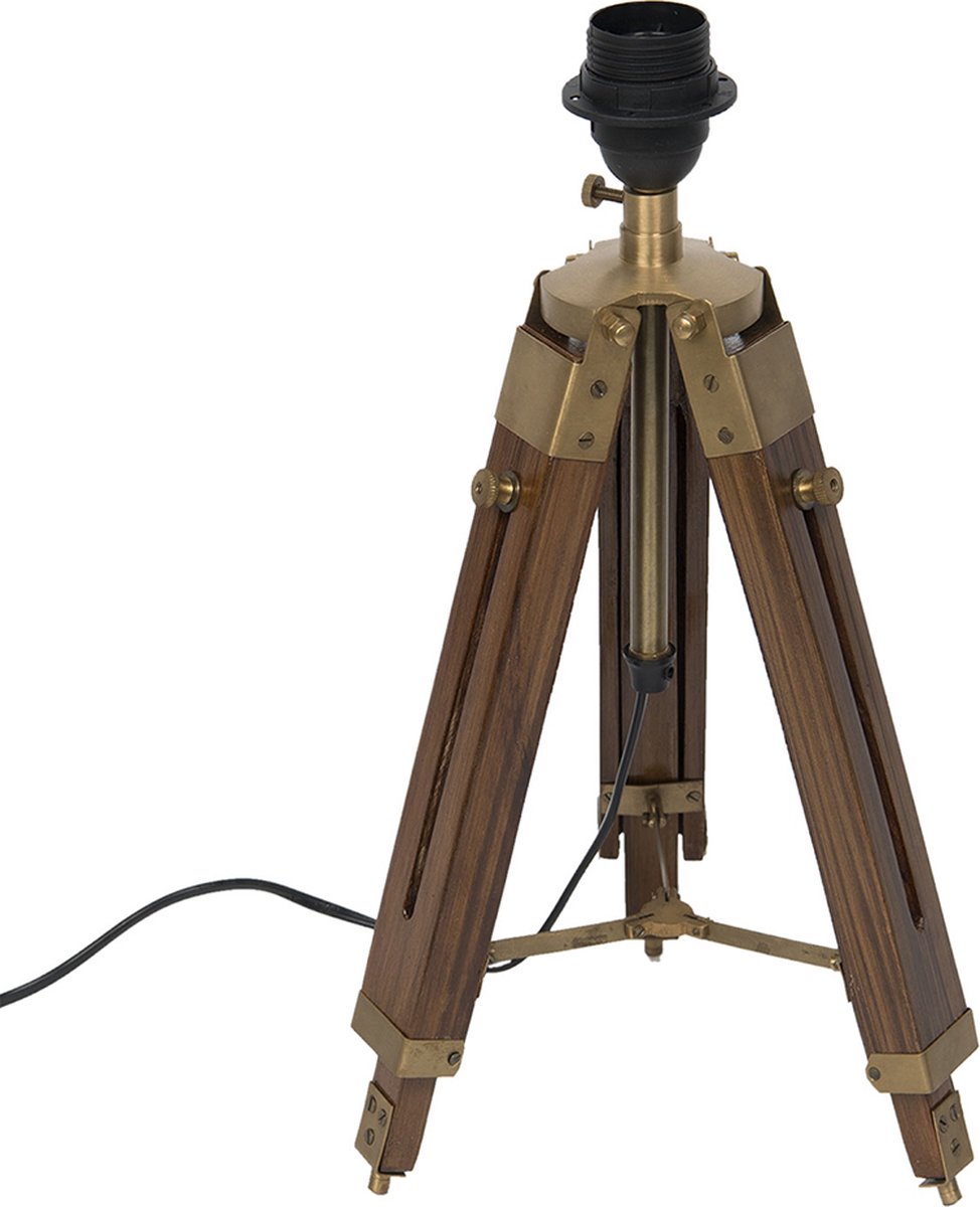 LumiLamp Tafellamp Bruin Hout Driehoek Bureaulamp | bol.com