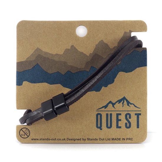 Quest Leren Armband 3 Band Donkerbruin Q24 | bol.com
