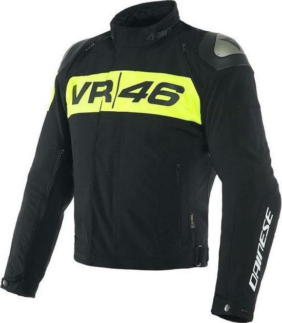 Dainese VR46 Podium D-Dry Black Yellow Fluo Textile Motorcycle jacket ...