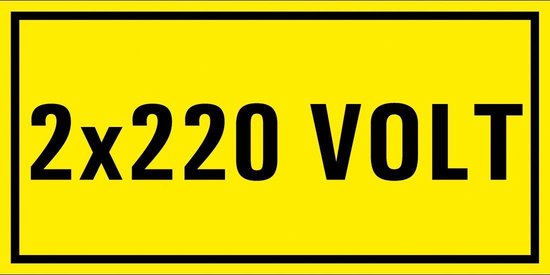 2 x 220 volt sticker 100 x 50 mm | bol