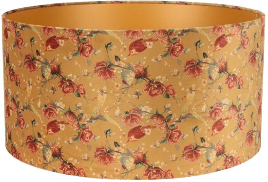 Baroque - Lampenkap - Lampenkap 50 cm - Bloemenprint - Geel - Goud ...