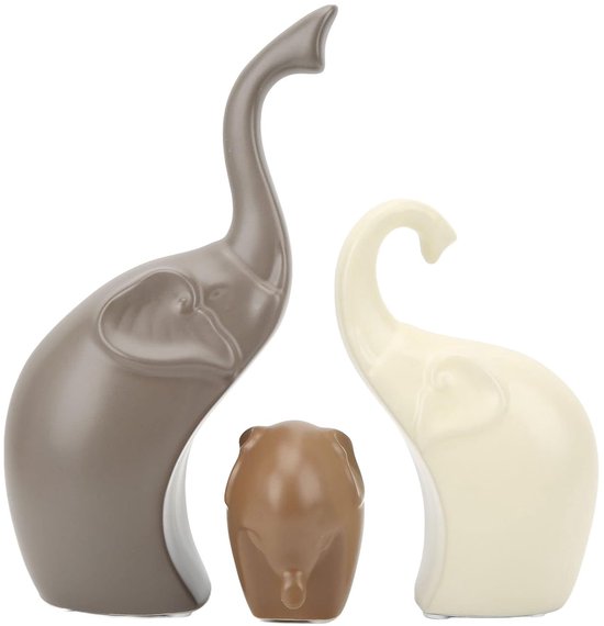 Keramische Olifantenornamenten - Symbolen van Geluk en Rijkdom - Set ...