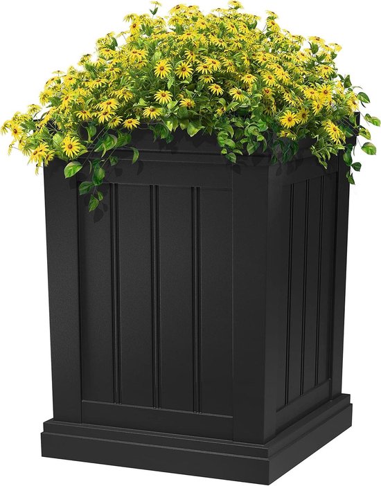 20 Inch Square Tall Planter with 32 Drainage Holes - Indoor and Outdoor ...