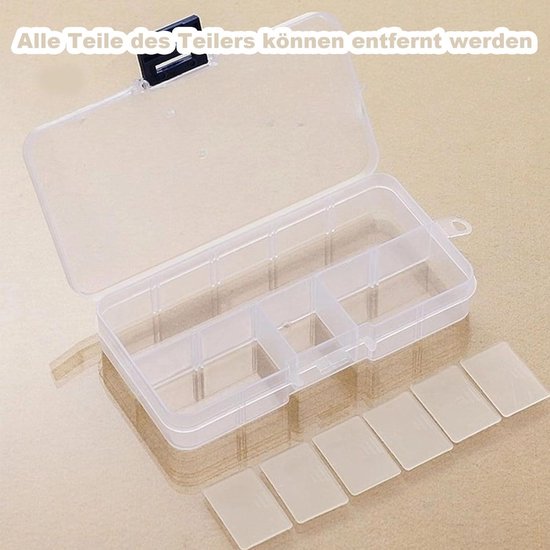 Allecto Plus - Transparante Sorteerdozen (Set van 4) - 10 Vakken ...
