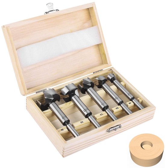 Forstner Boor Set van 5 Professionele Forstner Boor Bits - 15-35 mm ...