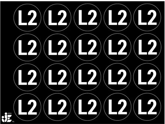 Fase L2 AC geleider stickers - op vel - 3 cm - 20 stickers per vel | bol