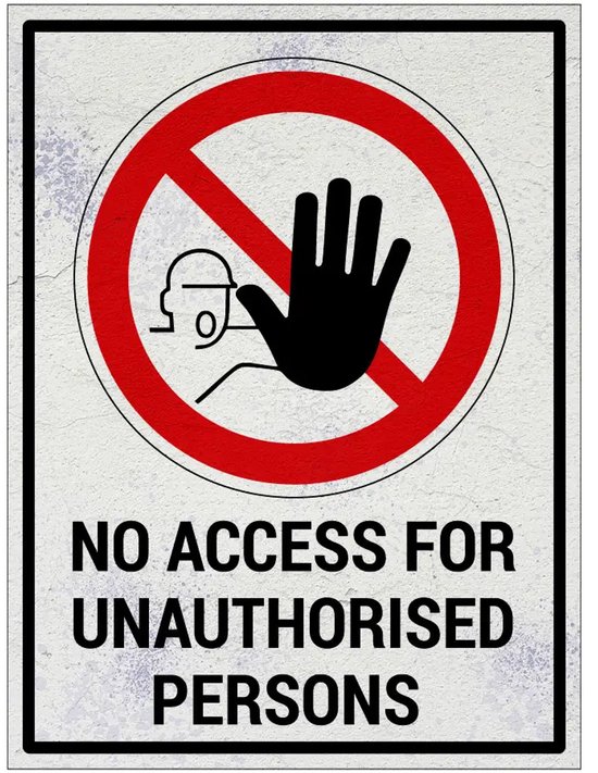 No access for unauthorised persons bord met tekst - Sign Again - 20 x ...