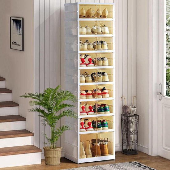 Foldable Storage Box Installation Free Transparent Plastic Stackable ...