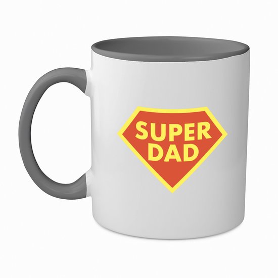 Hacebo® - super dad koffiebeker grijs - Vader - papa - thee mok ...