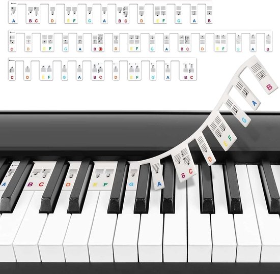 Piano Noten Sticker - Piano Keyboard Muziek Stickers - Piano Leren ...