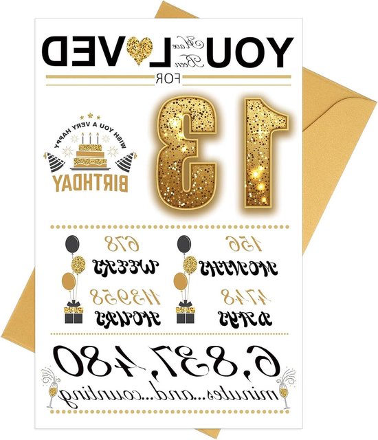 Allecto Plus - Verjaardagskaart voor 13e verjaardag - Gelukkige Verjaardagen - Meisje... | bol