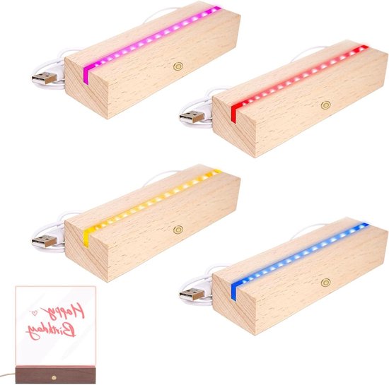 Allecto Plus - Verlichte LED Sokkel voor DIY Acrylplaten - 7 Kleuren ...