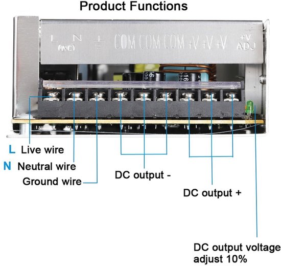 Universele Geregelde Voedingsadapter - 12V 20A 240W - AC naar DC ...