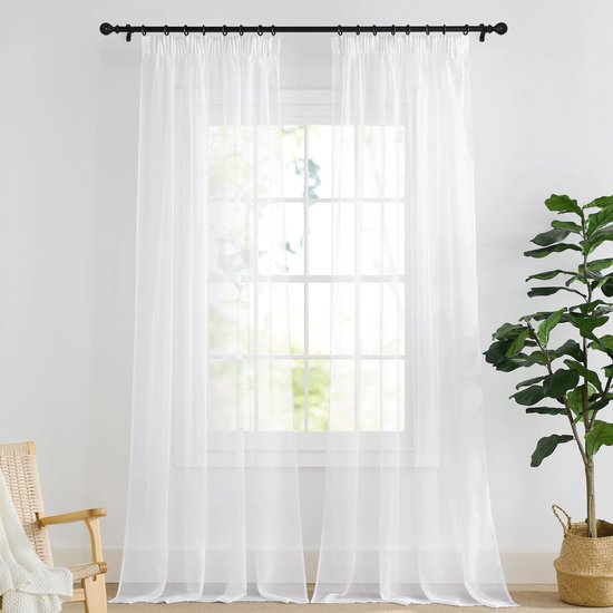 Ibenzoa® Vitrages voor woonkamer met elegant voile ontwerp, set van 2 ...