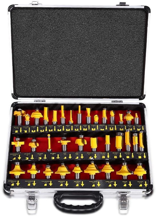 JGS Premium - Houtfrees en Bovenfrees set 35-delig - Frees voor ...