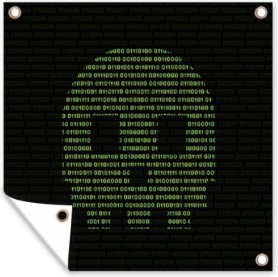 Affiche de Jardin dessin d'un crâne avec code binaire - 200x200 cm ...