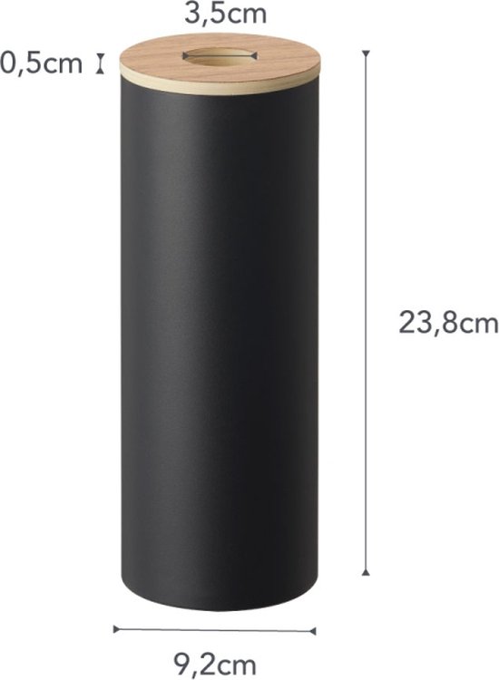 Yamazaki Round tissue case L - Rin - Black | bol.com