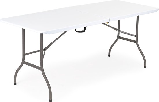 Inklapbare tafel - opklaptafel - 180x70x73,5 cm - wit | bol.com