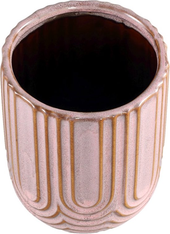 PTMD Pot de Fleurs Jilly - 14,5 x 14,5 x 19 cm - Céramique - Rose | bol.com