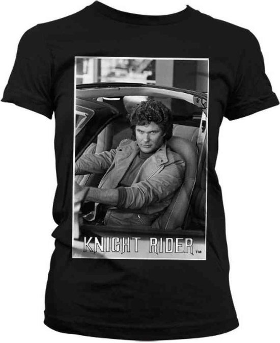 Knight Rider Dames Tshirt -XL- Hasselhoff In Knight Rider Zwart | bol