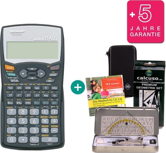 Sharp EL-531 WHB WH Taschenrechner + Schutztasche GeoSet Lern-CD ...