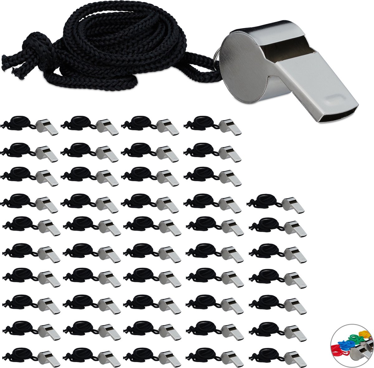 relaxdays 48 x scheidsrechtersfluitjes - fluitje scheidsrechter ...