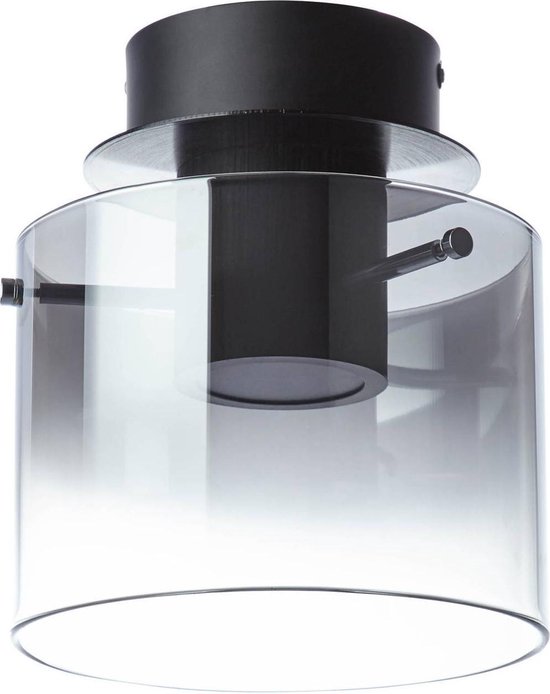 BRILLIANT lamp Beth LED plafondlamp 1 flg zwart / rookglas | 1x 10W LED ...