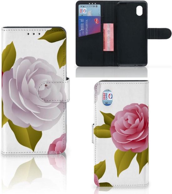 Wallet Case Alcatel 1B (2020) Telefoon Hoesje Cadeau voor haar Roses | bol