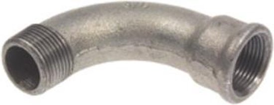 Nefit Ind Nr1 lange bocht 90° met binnen en buitendraad 1/2 zwart | bol.com