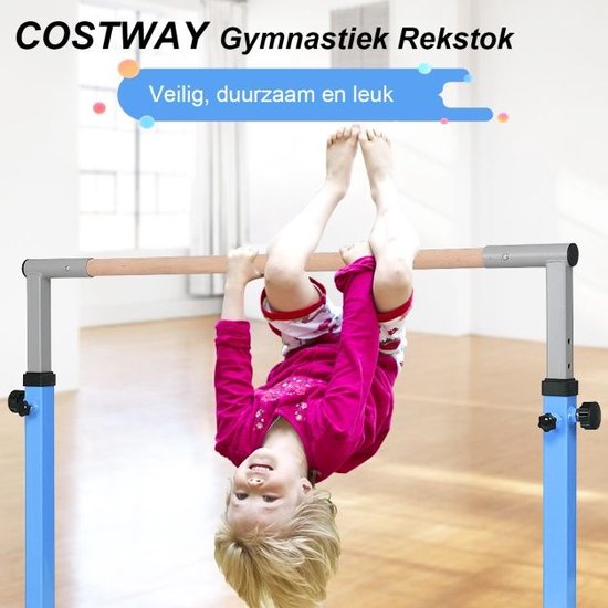 Coast Gymnastiek Rekstok in Hoogte Verstelbaar - 91-150cm - Blauw | bol