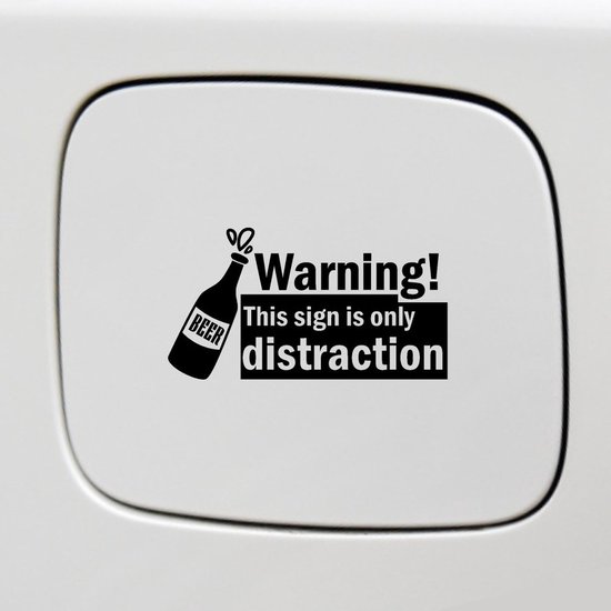 Bumpersticker - This Sign Is Only Distraction - 14x8 - Zwart | bol.com