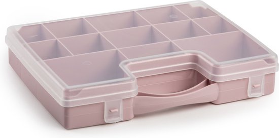 Forte Plastics - 2x opberg vakjesdoos/Sorteerboxen - 13-vaks kunststof ...