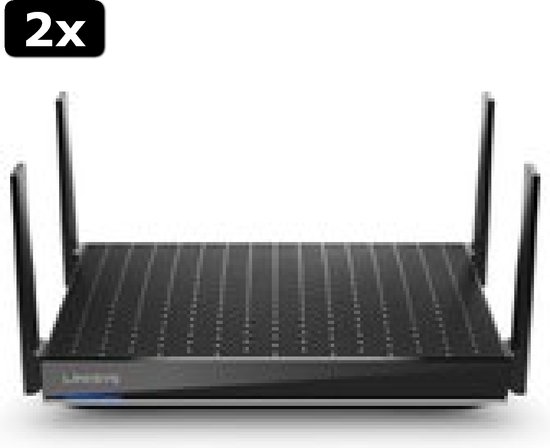 2x Linksys MR9600 - Draadloze router - geschikt voor WiFi 6 / Zwart | bol