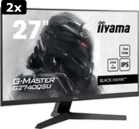 2x Iiyama G2740QSU - QHD IPS 75 Hz Gaming Monitor - 27 Inch | bol