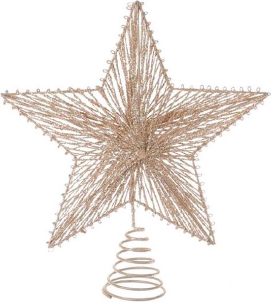 Ster Spiraal van metaal met glitter 20xh23cm goud | bol