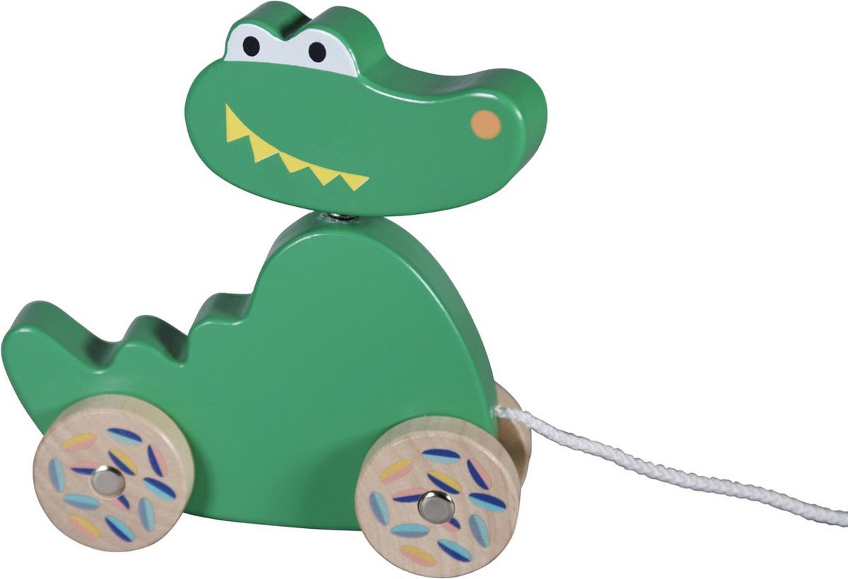 Ebulobo Houten Speelgoed Trekfiguur Krokodil Groen | bol