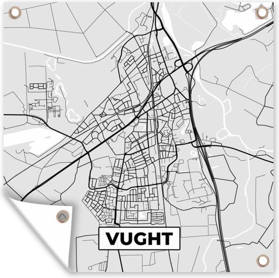 Tuin poster Plattegrond - Vught - Kaart - Stadskaart - 200x200 cm ...