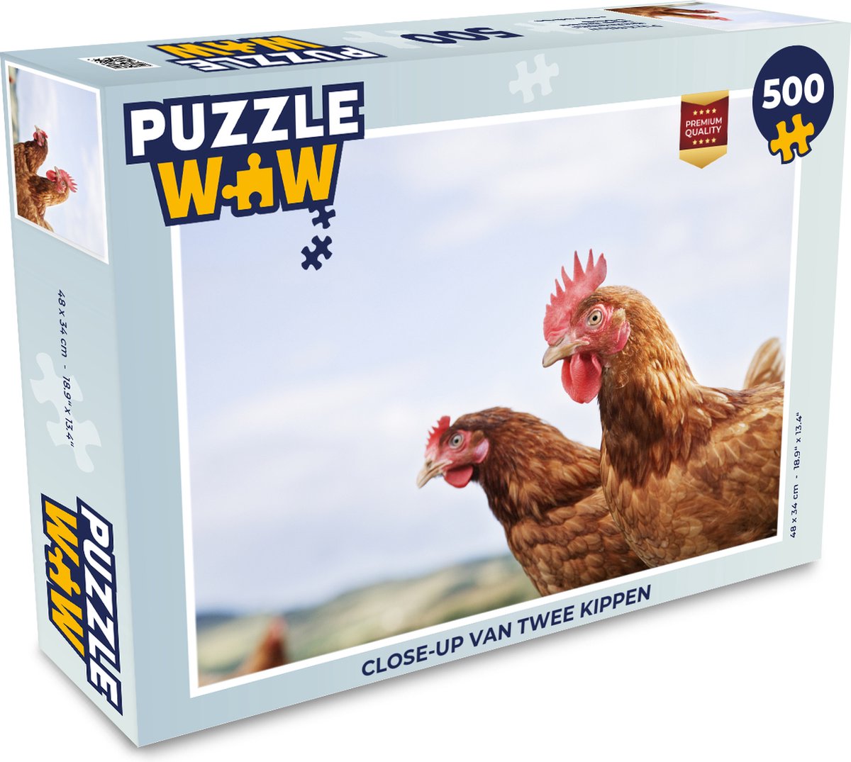 Puzzel Close-up van twee kippen - Legpuzzel - Puzzel 500 stukjes | bol.com