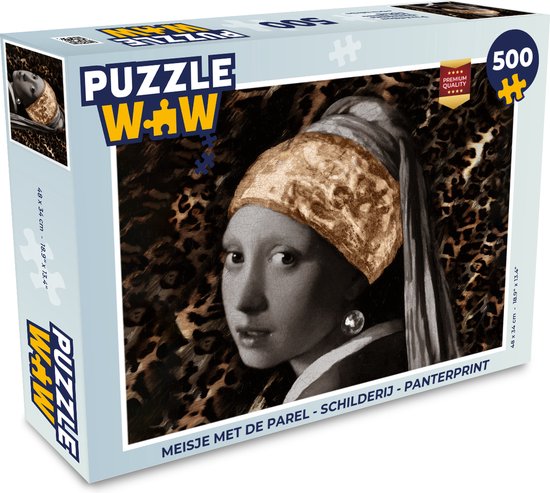 Puzzel Meisje met de parel - Schilderij - Panterprint - Legpuzzel ...