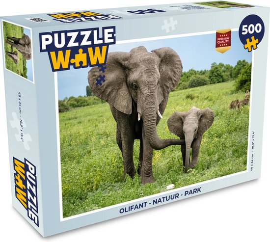 Puzzel Olifant - Natuur - Park - Legpuzzel - Puzzel 500 stukjes | bol.com