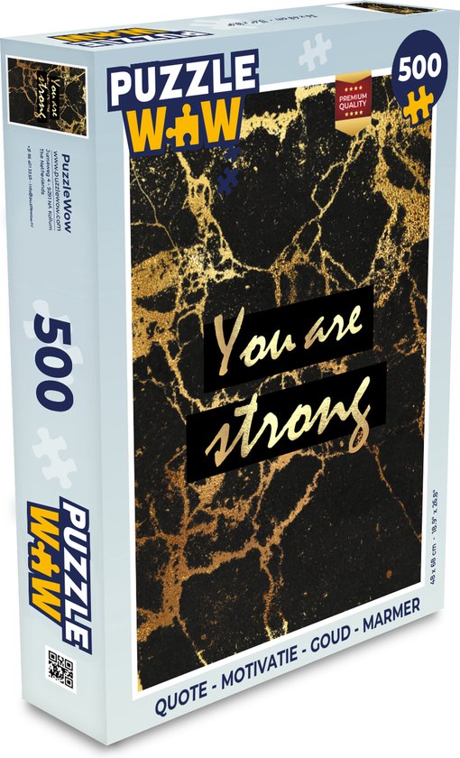 Puzzel Quote - Motivatie - Goud - Marmer print - Legpuzzel - Puzzel 500 ...