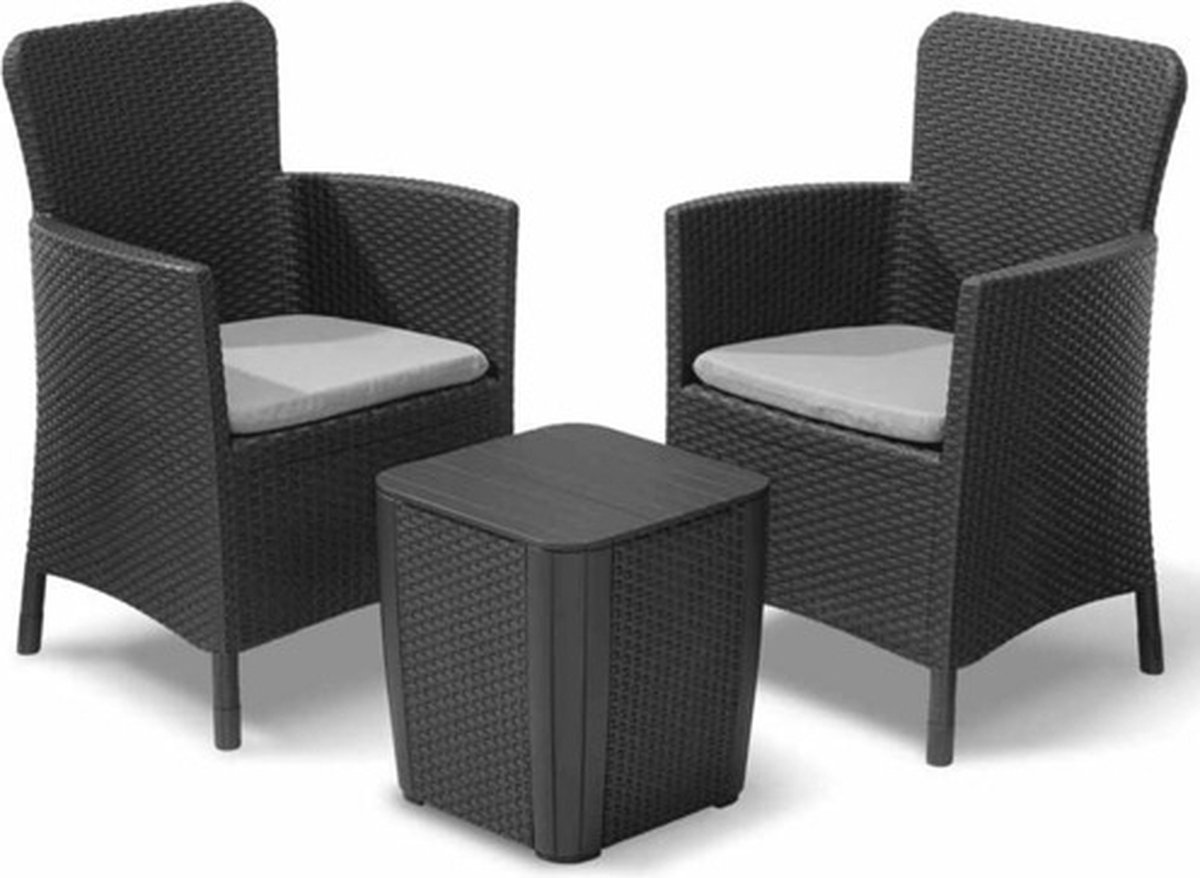 Keter 5-delige Balkonmeubelset Miami grafietkleurig 223815 | bol.com