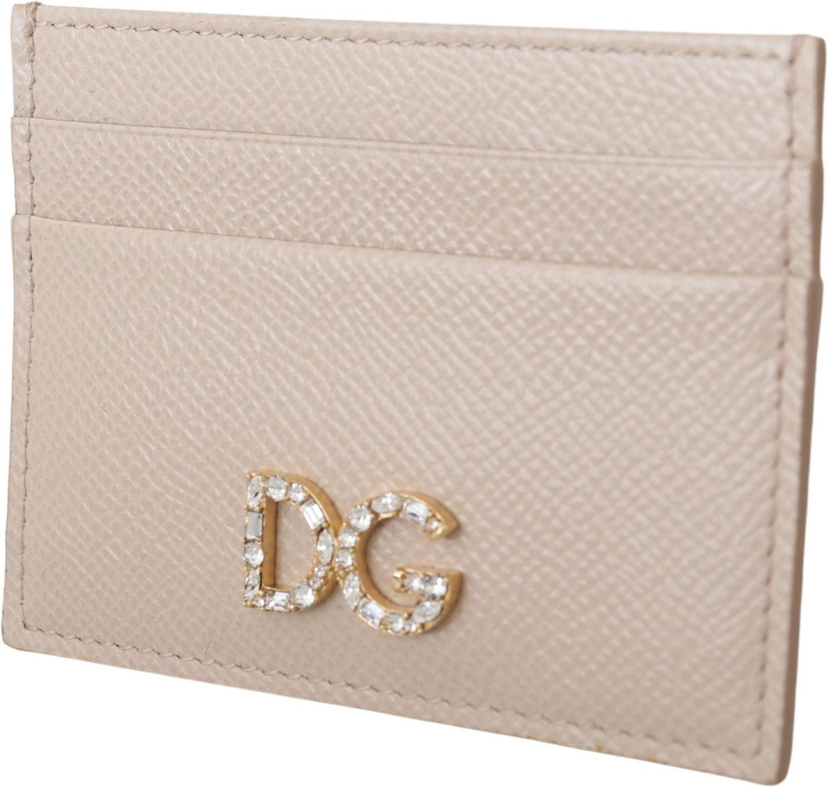 Dolce & Gabbana - Beige Dauphine Leather Jewel DG Logo Wallet | bol.com