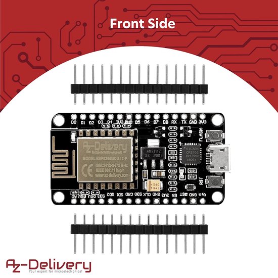 AZDelivery 3 x NodeMCU V2 WiFi Amica ESP8266 ESP-12E Development Board met CP2102... | bol
