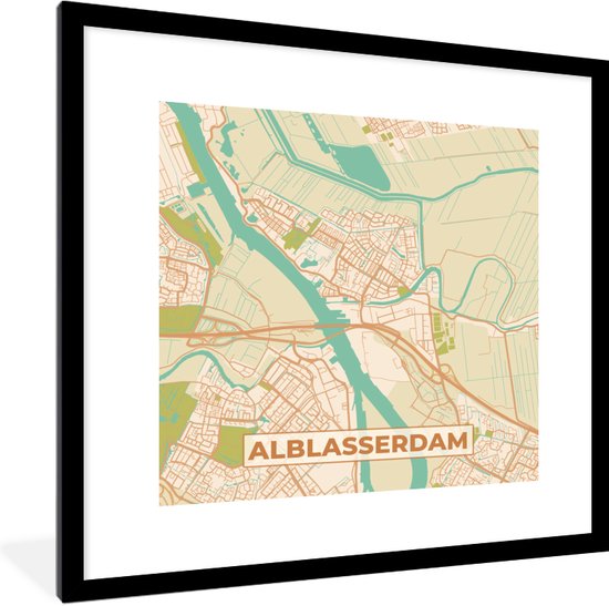 Fotolijst incl. Poster - Alblasserdam - Stadskaart - Plattegrond ...
